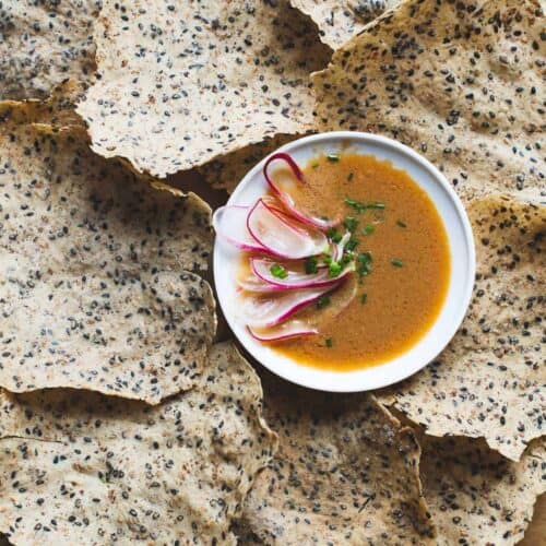 Black Sesame and Wild Rice Crackers {Gluten-free}