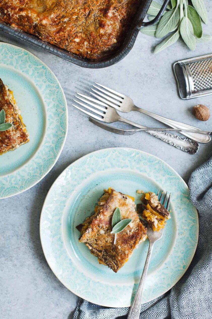 Butternut Squash & Turkey Lasagna with Chestnut Pasta - Snixy Kitchen