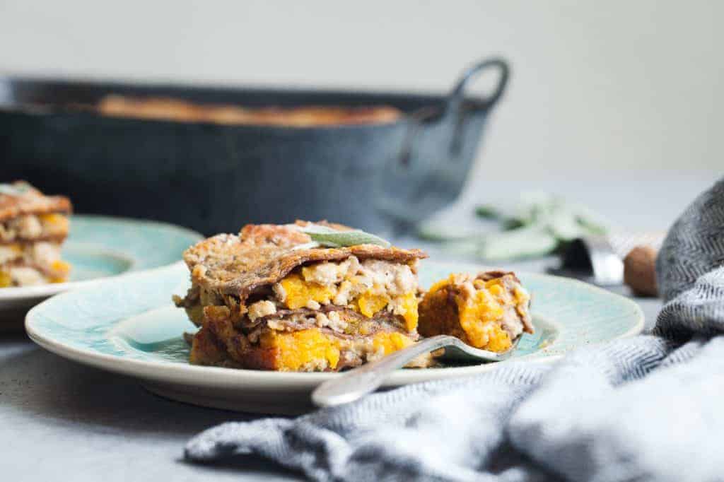 Butternut Squash & Turkey Lasagna with Chestnut Pasta - Snixy Kitchen