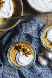 Pumpkin Tapioca Pudding with Candied Pumpkin Seeds - Snixy Kitchen