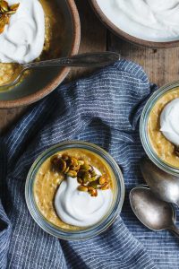 Pumpkin Tapioca Pudding with Candied Pumpkin Seeds - Snixy Kitchen