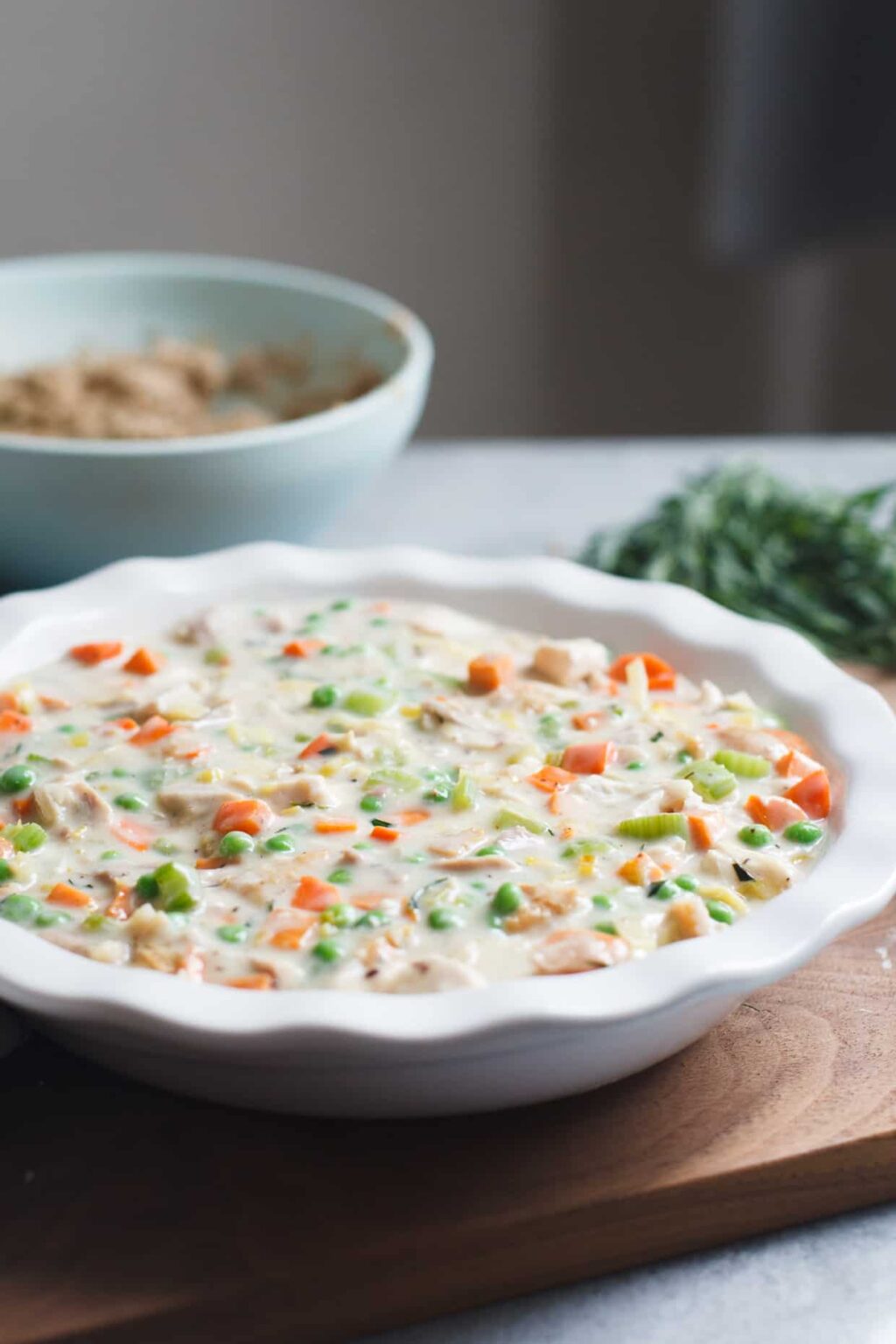 Chicken Pot Pie with Chestnut Biscuits - Snixy Kitchen