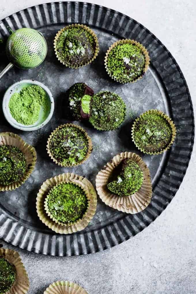 Chocolate Mint Matcha Cups - Snixy Kitchen