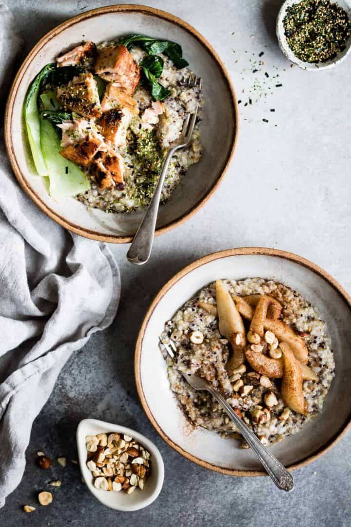 Multigrain Porridge, Two Ways: Savory Porridge & Sweet Porridge - Snixy ...