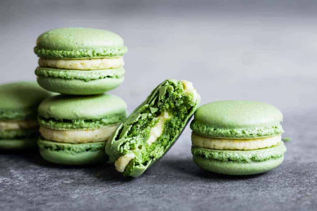 Crispy, Chewy Matcha Macarons | Snixy Kitchen