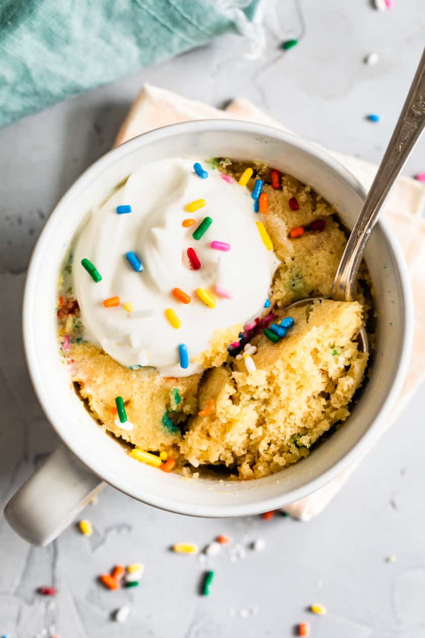 Fluffy 5-Minute Gluten-Free Vanilla Mug Cake - Snixy Kitchen
