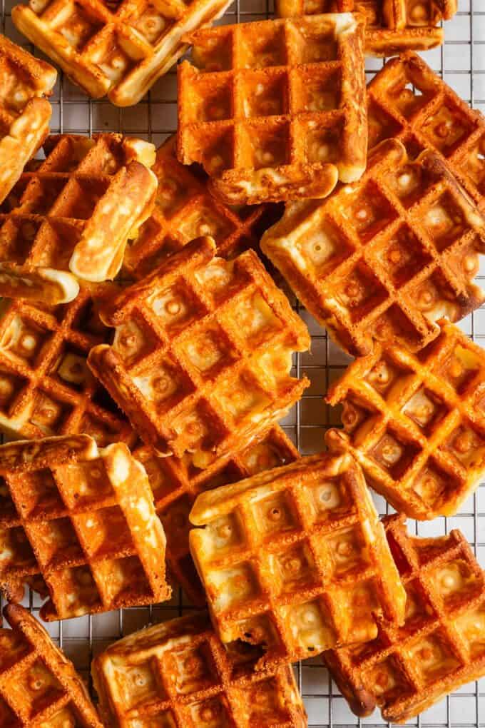 Savory Cheese Mochi Waffles - Snixy Kitchen