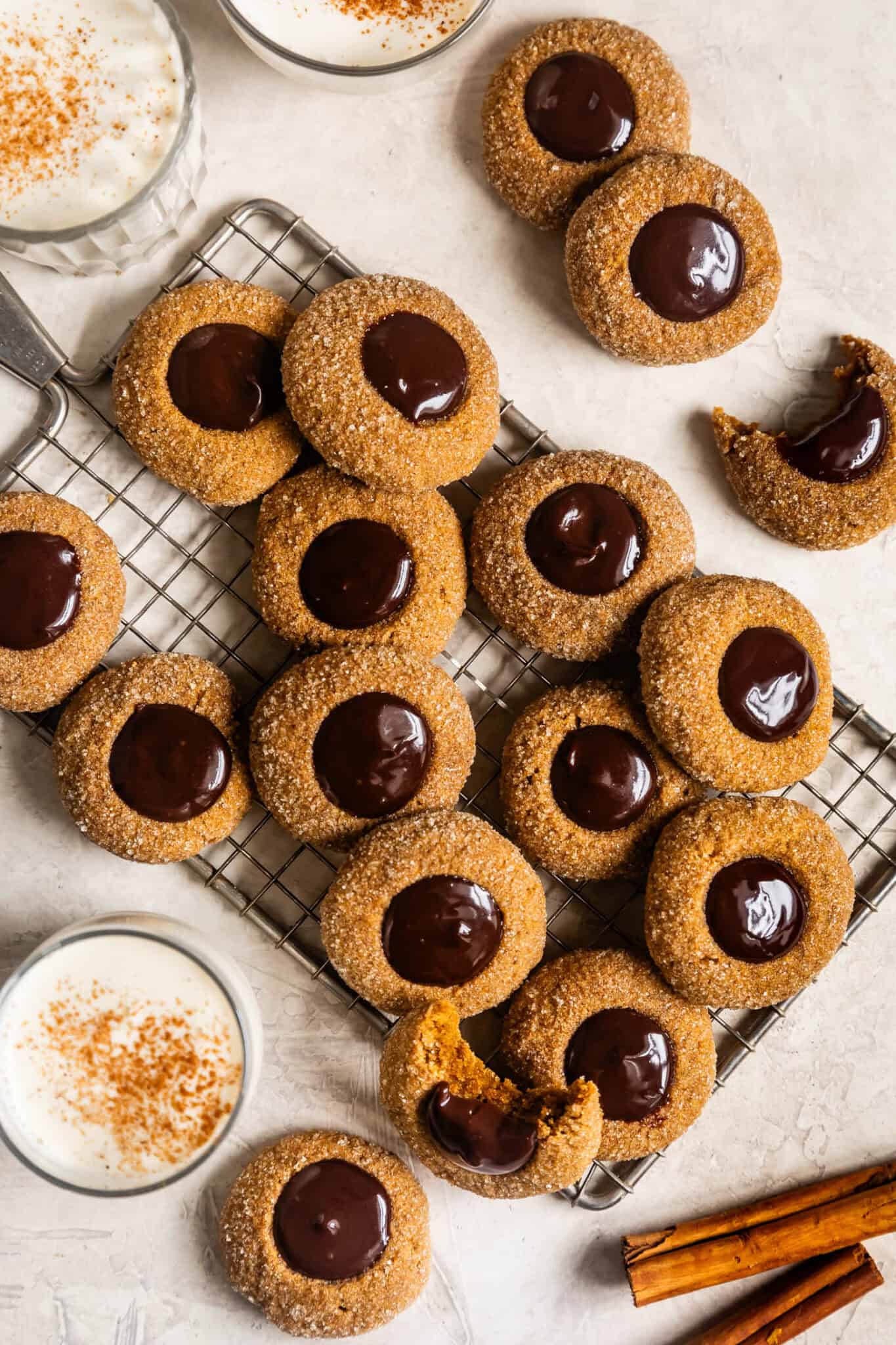 Gluten-Free Gingerbread Thumbprint Cookies with Eggnog Ganache - Snixy ...